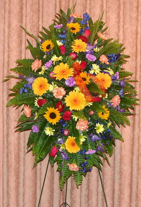 Vibrant Remembrance Standing Spray | Delaware & Maryland Sympathy ...