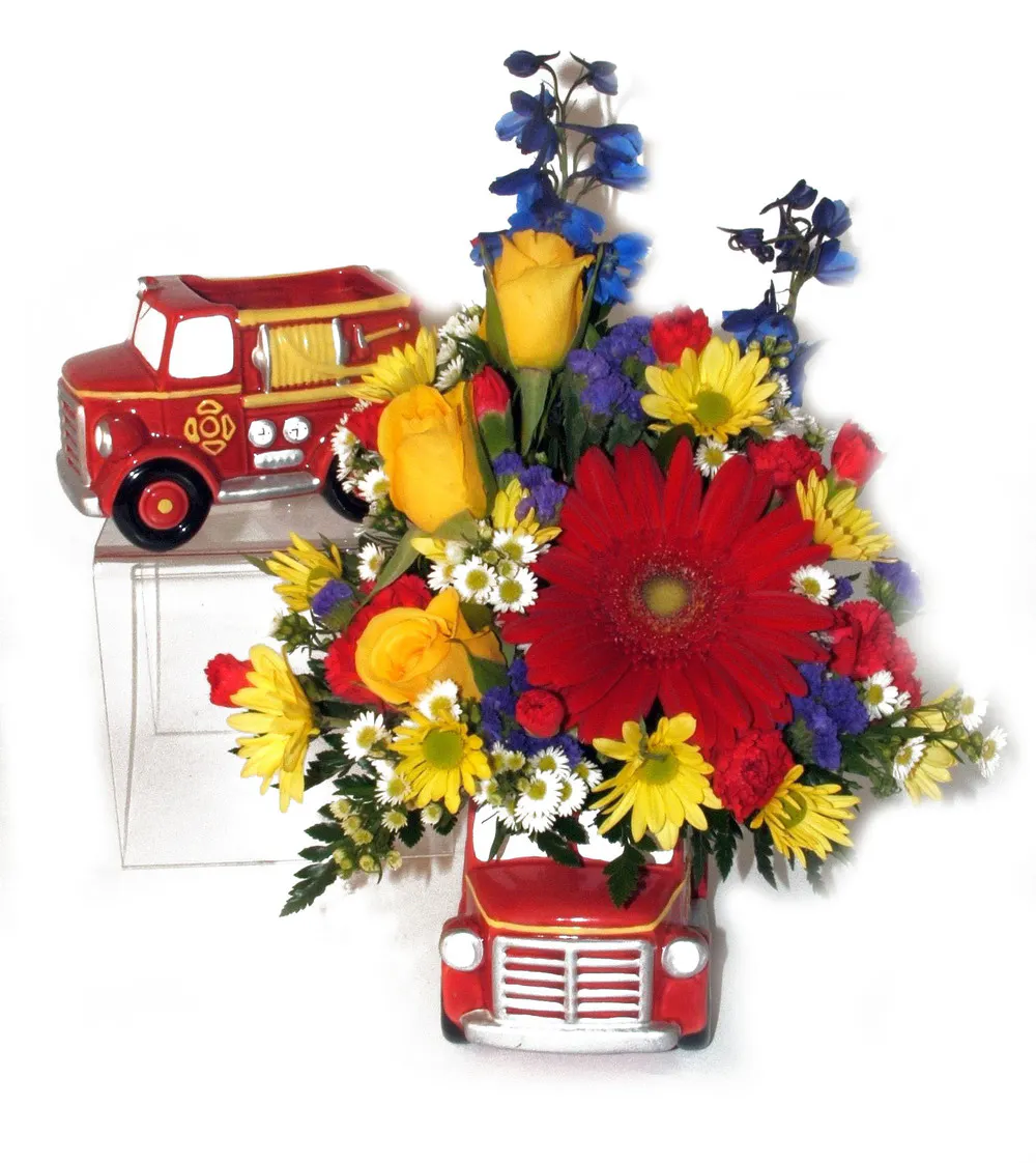 Kitty's Fire Engine | Delaware & Maryland Flower Delivery | Kitty's Flowers